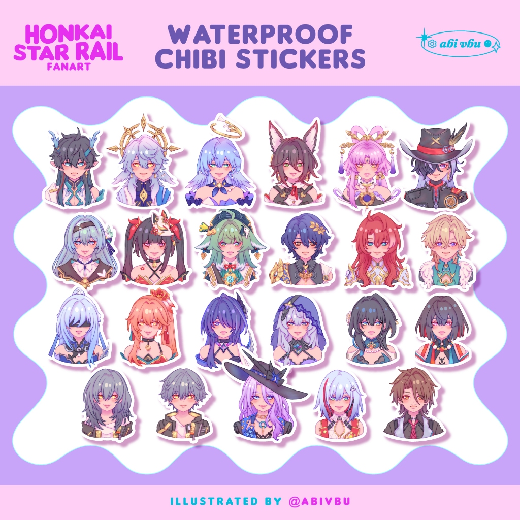 HSR Chibi Sticker: Honkai Star Rail Waterproof Vinyl Fanart Stickers by ...