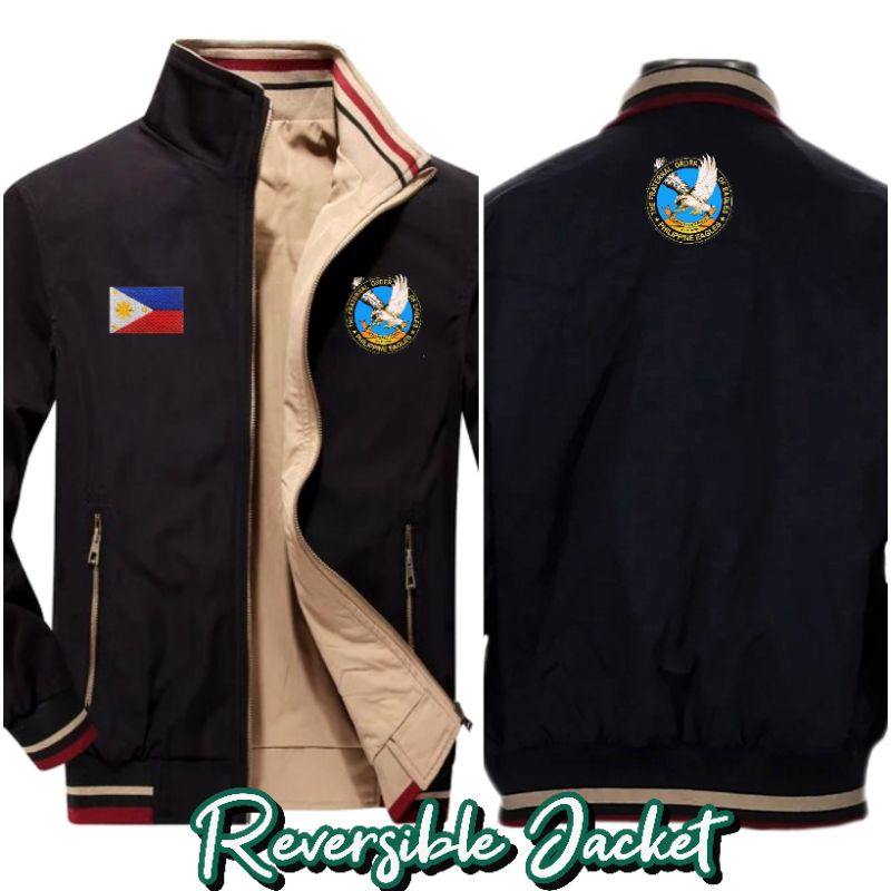 TFOE Reversible Black-Khaki Jacket Embroidered Logo | Shopee Philippines