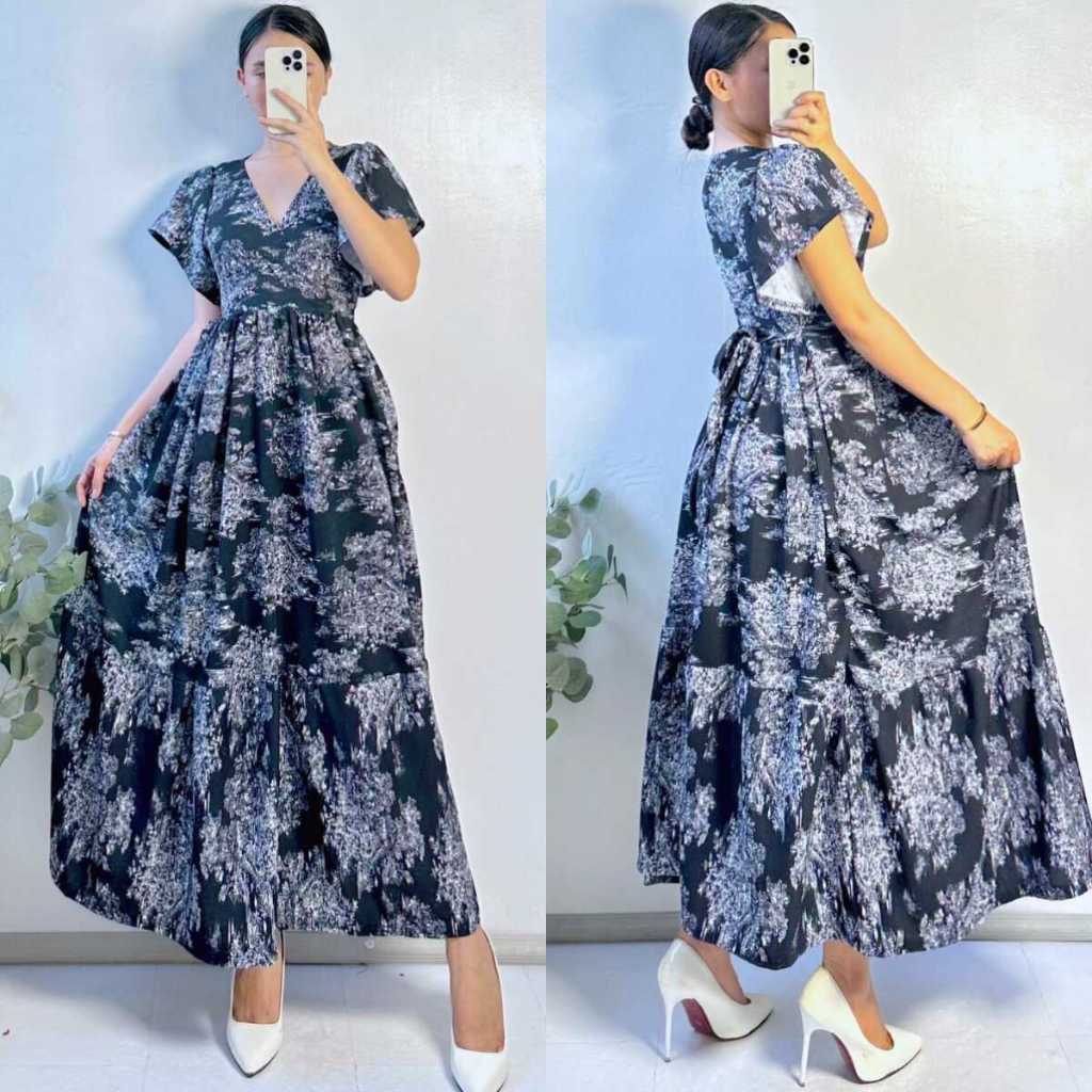 Sunny&Co Amethyst Casual Midi Dress For Women Comfort Fit Floral Soft ...