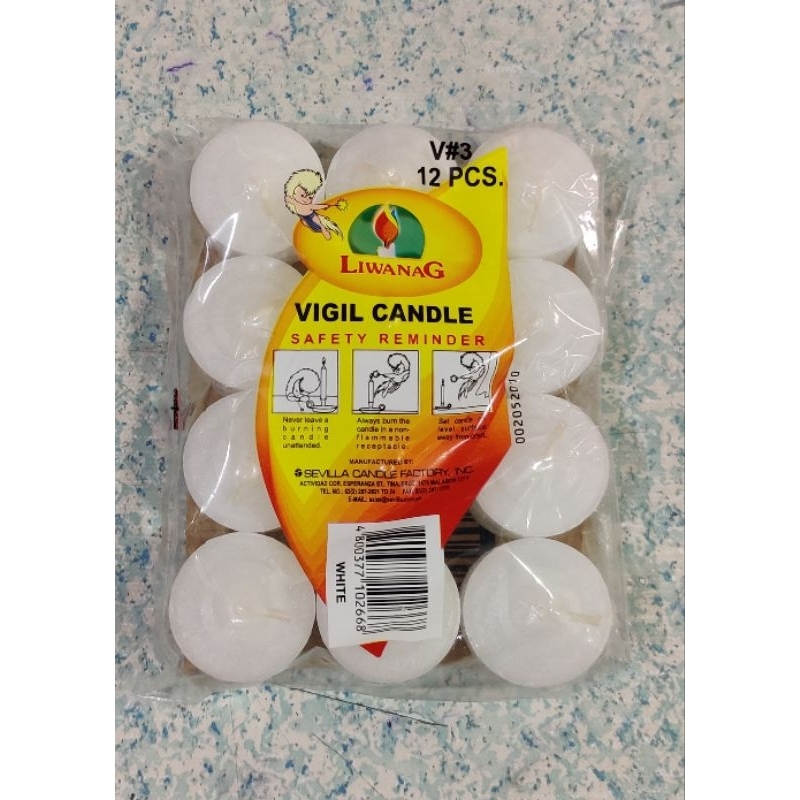 1 Pack Liwanag Vigil Candle No. 3 V#3 12pcs | Shopee Philippines