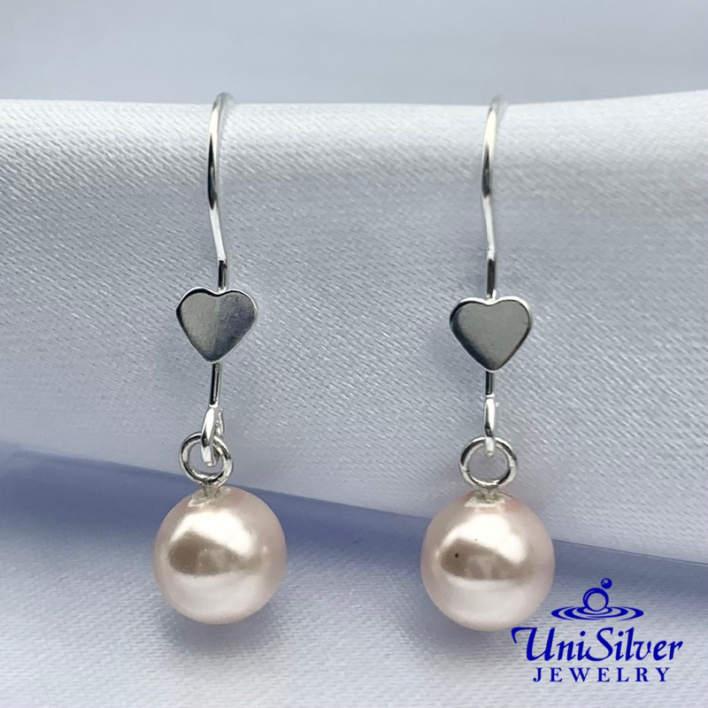 Unisilver 925 Sterling Silver Pearl Drop Earrings (ES255-1002) | Shopee ...