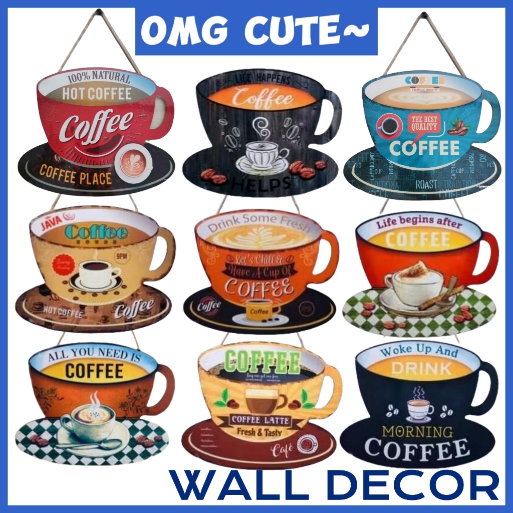 Cup Design Wooden Wall Decor for coffee Cafe Decor | Shopee Philippines