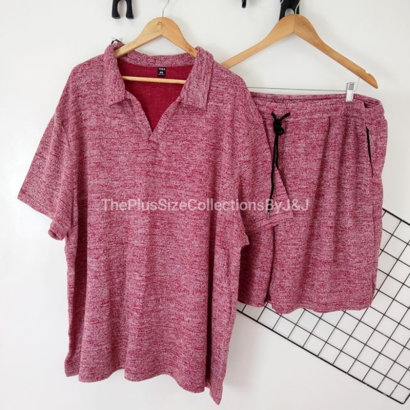 Men Plus Size Coordinates Polo Shirts and Short | Shopee Philippines