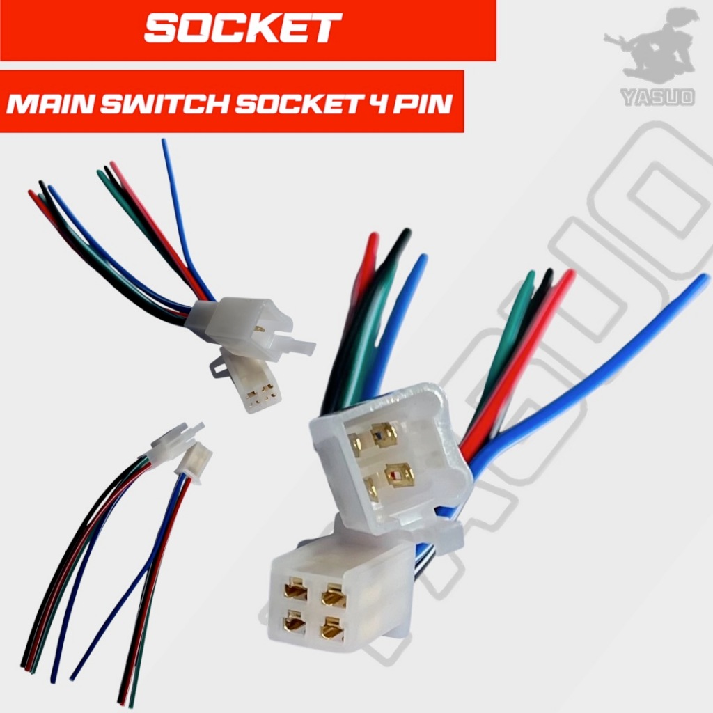 4 PIN Set Socket Motorcycle Parts SOCKET MAIN SWITCH SOCKET 4 PIN ...