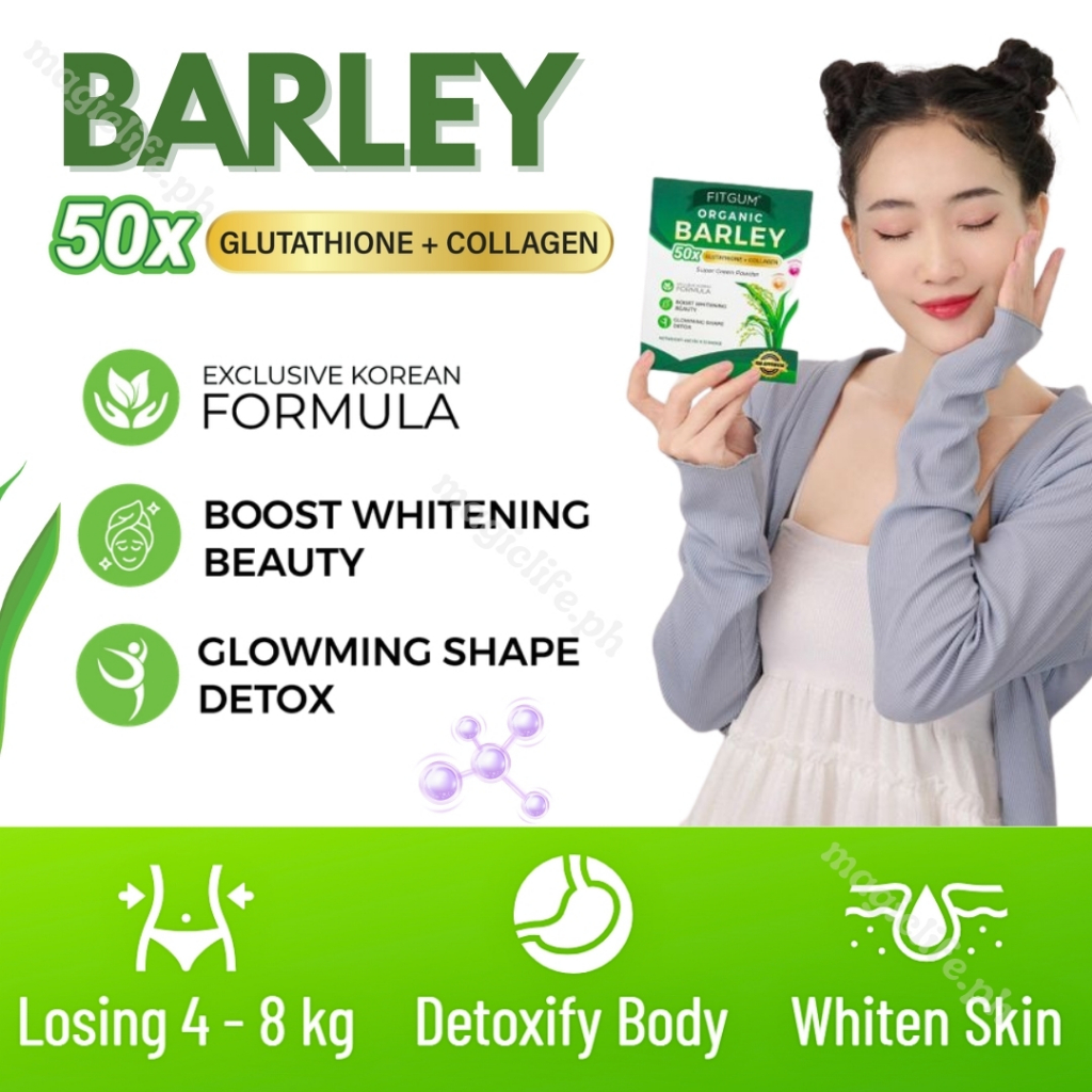 Fitgum Organic Barley 50X Glutathione Collagen Brighten Skin Weight ...