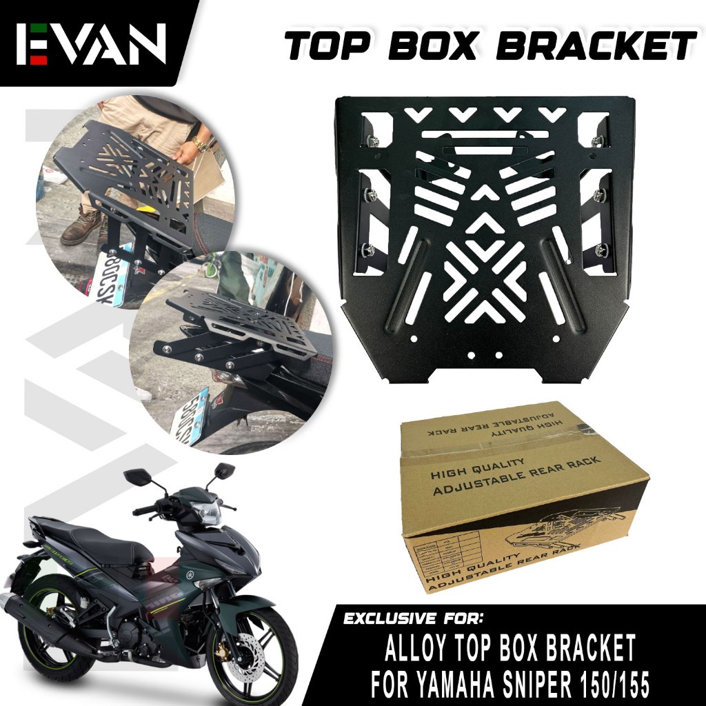 EVAN.PH TOP BOX BRACKET FOR YAMAHA SNIPER 150/155 PURE ALLOY 5627 ...