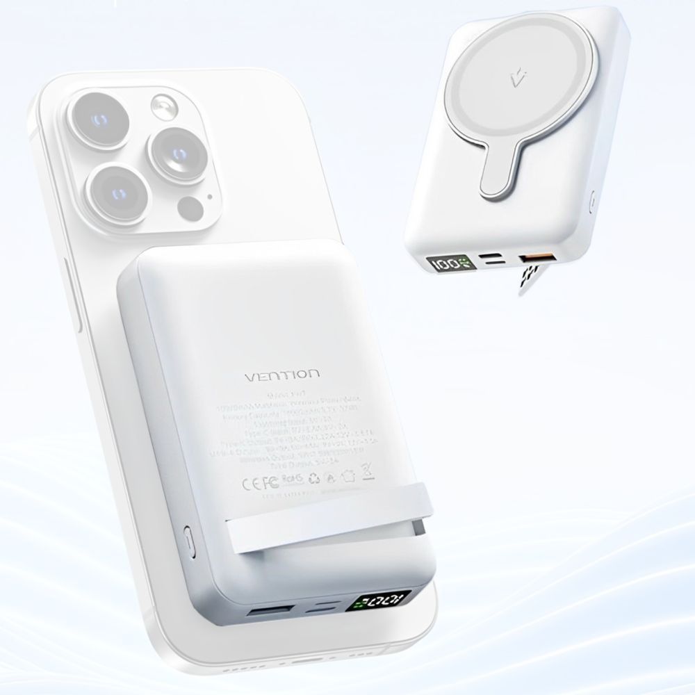 Vention 10000mAh 22.5W/PD20W Magnetic Wireless Power Bank with 2-Port ...