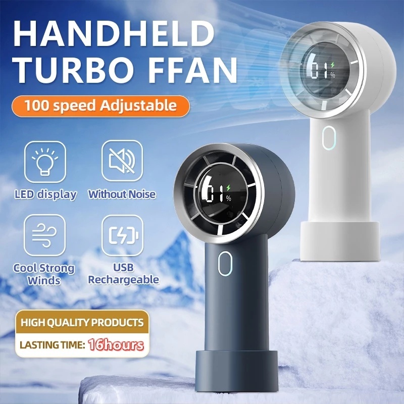 2024 Latest Portable Handheld Fan Outdoor Power 100 High Speed LED ...