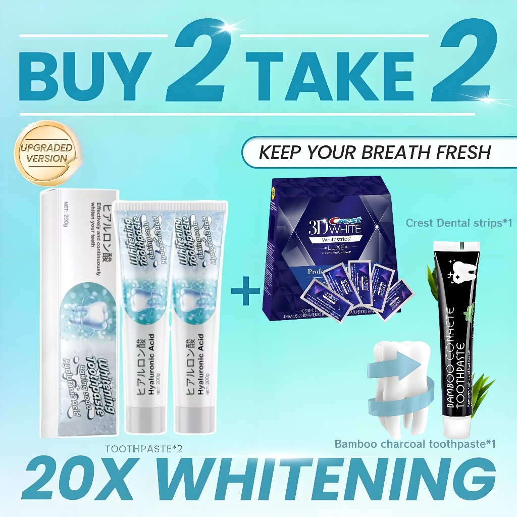 Teeth Whitening Set Whitening Toothpaste Hyaluronic Acid Dual-Effect ...