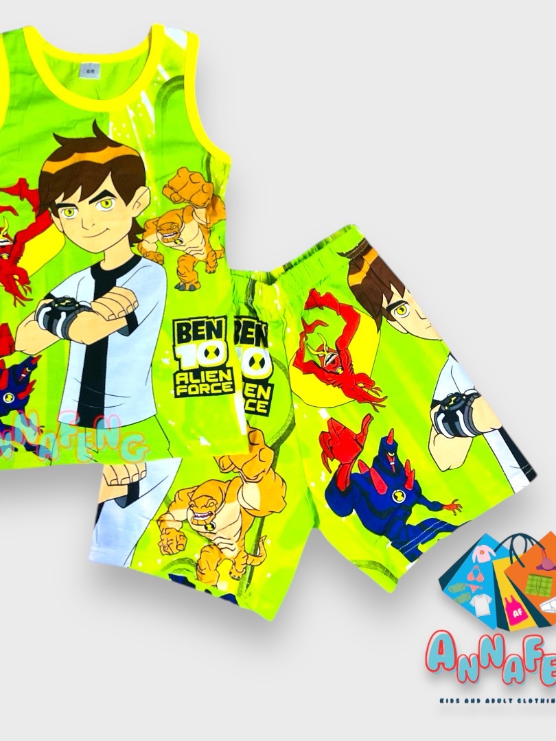 Ben 10 Terno For Kids Benten Sando And Short Set For Boys Ben-10 Baby ...