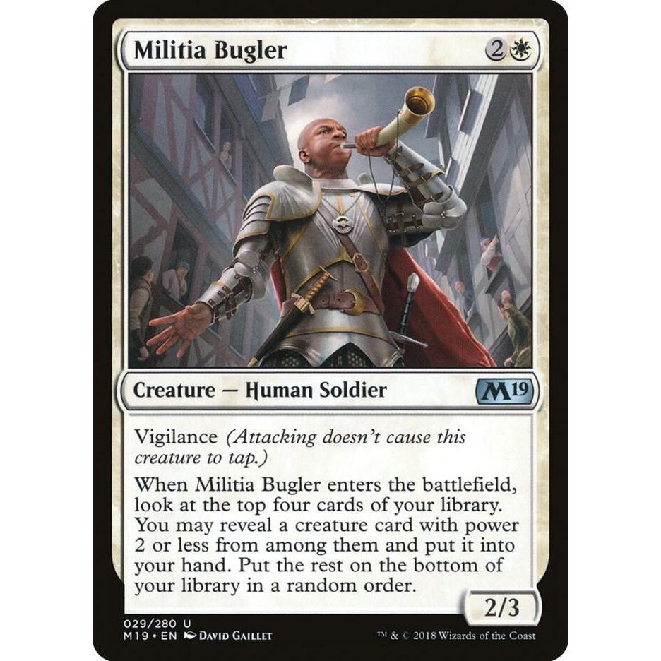Magic the Gathering - Militia Bugler - MTG White - M19 - NM - (_RAS ...