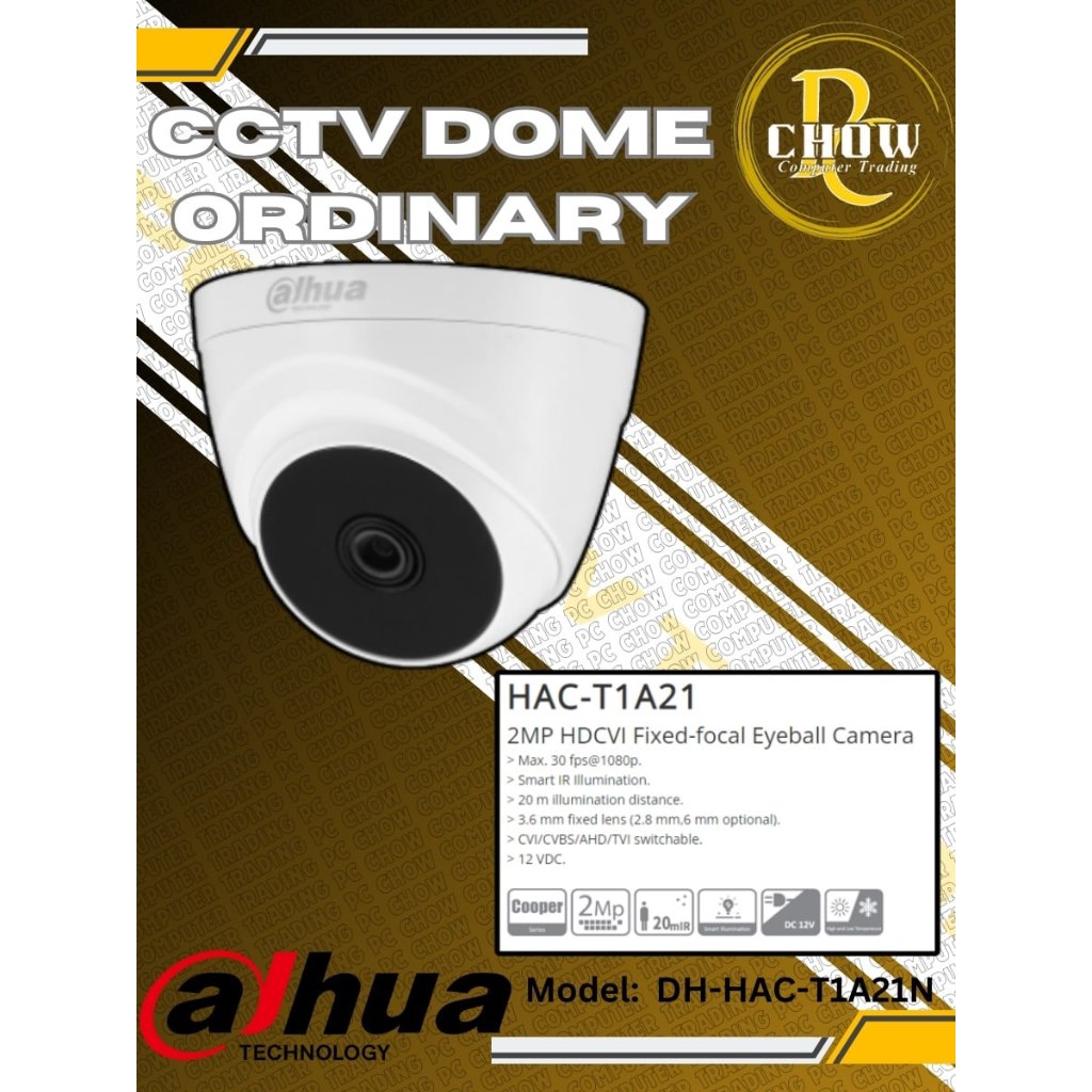 DH-HAC-T1A21N DAHUA 2MP 1080P Eyeball CCTV Camera | Shopee Philippines