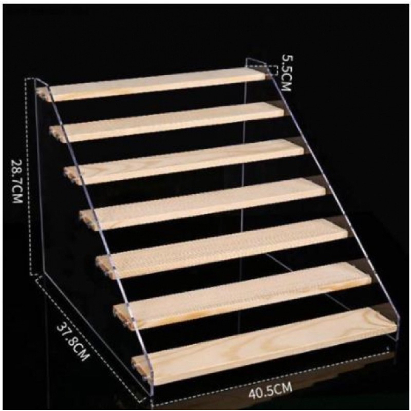 2-7 layer Ladder Acrylic Display Rack Organizer Wooden Food Dessert ...