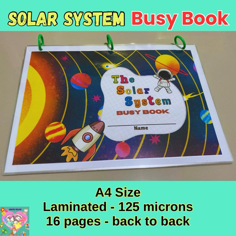 Solar System Busy Book | Kid's Book Activity | A4 Size Laminated ...