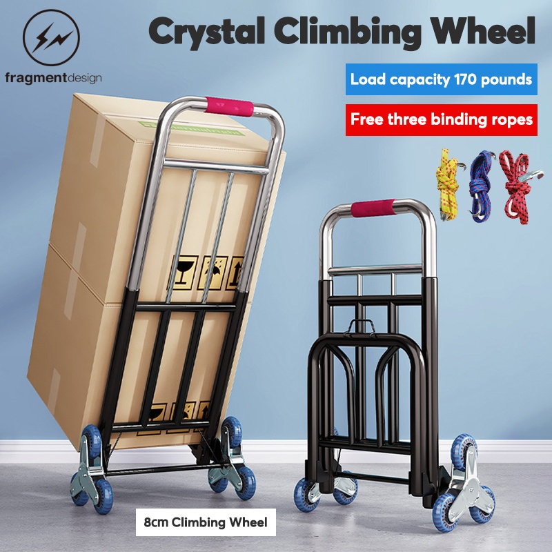Push Cart Collapsible Aluminum Trolley(Send elastic rope)Trolley cart ...
