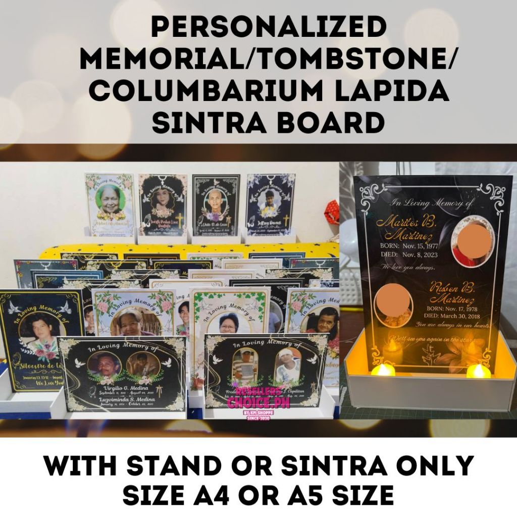 PERSONALIZED MEMORIAL/TOMBSTONE/COLUMBARIUM LAPIDA SINTRA BOARD ...