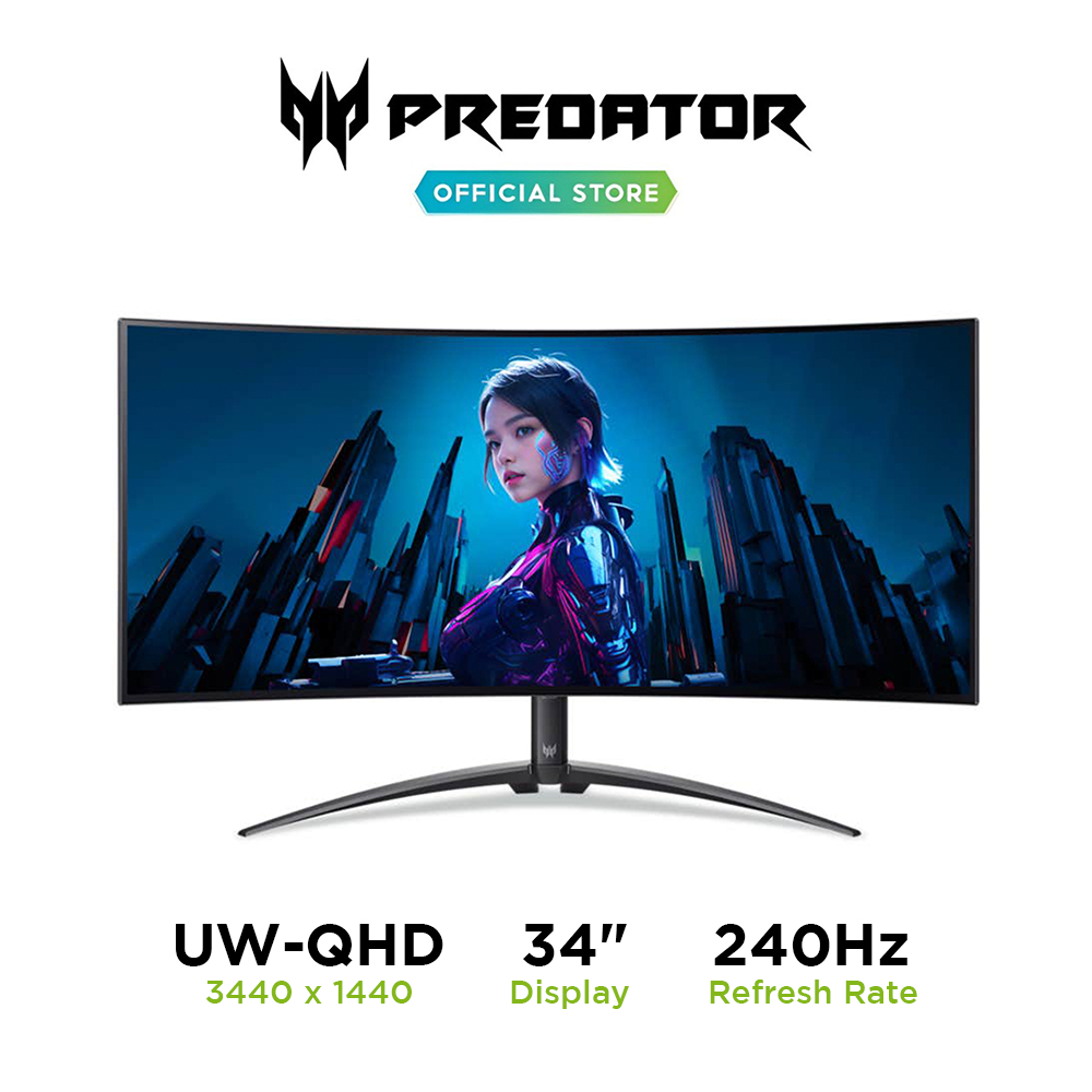 Acer Predator X34 Xbmiiphuzx 34" UW-QHD 3440x1440 240Hz OLED Technology ...