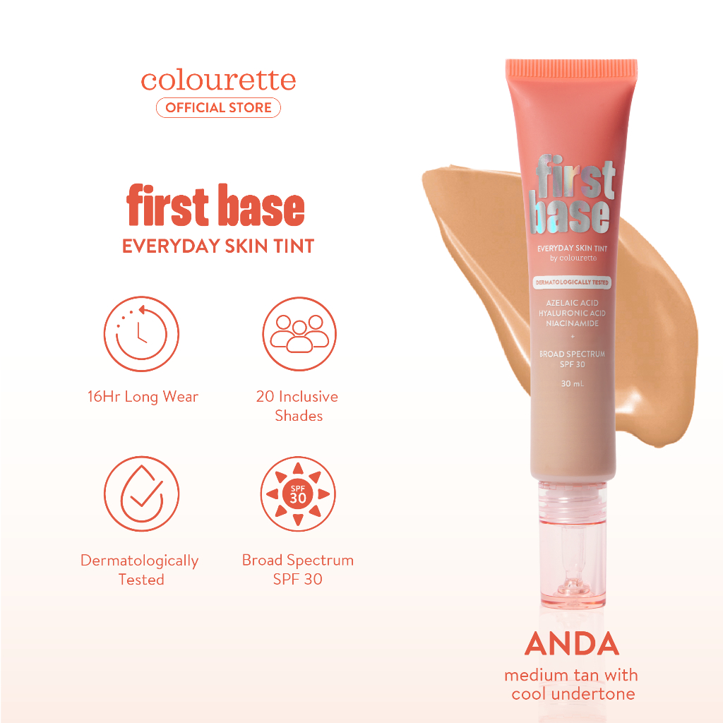 Colourette First Base Everyday Skin Tint SPF30 [Lightweight, Foundation ...