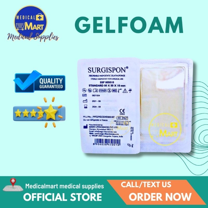 Surgispon Absorbable Gelatin Sponge Haemostatic (Gelfoam) | Shopee ...