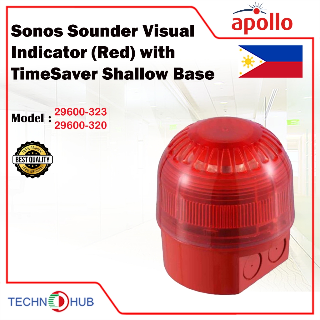 APOLLO Fire Alarm Sonos Sounder Visual Indicator (Red) with TimeSaver ...