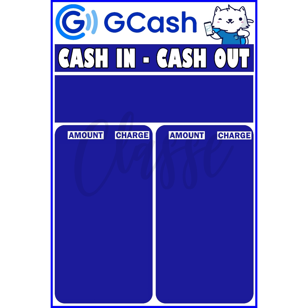 GCASH RATES LAMINATED LOAD SIGNAGES A4 SIZE 180GSM PAPER HIGH QUALITY ...