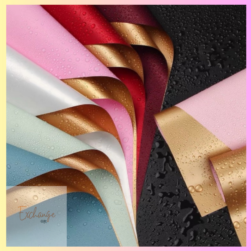 20pcs. Gold Two Colors Thick Waterproof Bouquet Wrapper | Shopee ...