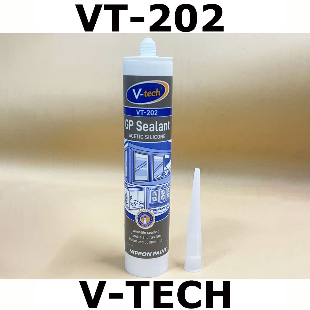 V-TECH GP SEALANT ACETIC SILICONE SEALANT VT-202 ( CLEAR, WHITE, BLACK ) ======== VTECH VT202 VT ...