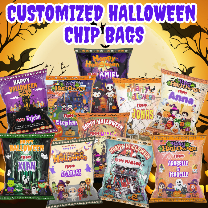 Customized Chip Bags/Candy Bags for HALLOWEEN Theme (5 pcs. per Set ...