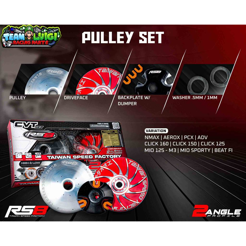 RS8 PULLEY SET WITH DRIVE FACE V4.2 TARAGSIT 2 ANGLE PROFILE TAIWAN SPEED FACTORY | Shopee ...