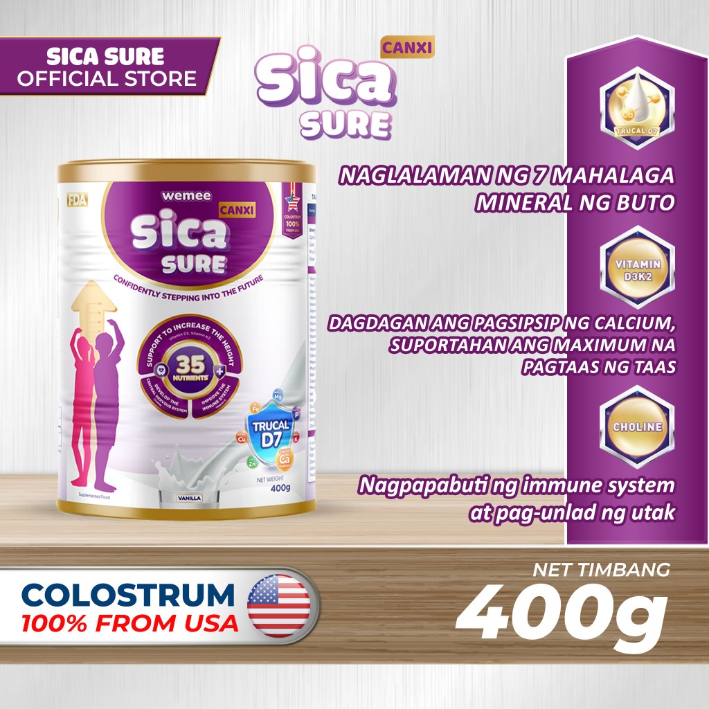 Sica Sure Calcium - Gatas Pampalaki ng Taas para sa mga Bata 3-15 ...
