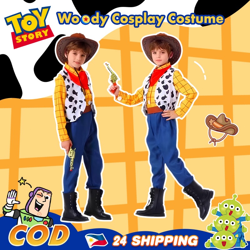 Toy Story Woody Cosplay Costume Cowboy 6pcs Sets For Kids Boy Halloween ...