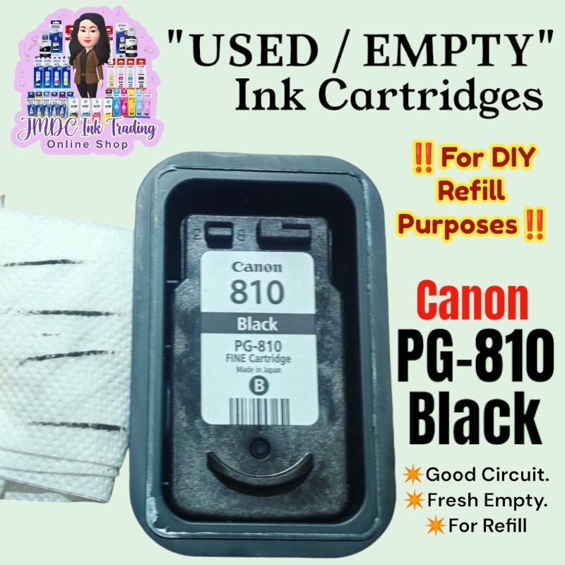 Canon 810 (Pg-810) Black Used or Empty Ink Cartridges / For DIY Refill ...
