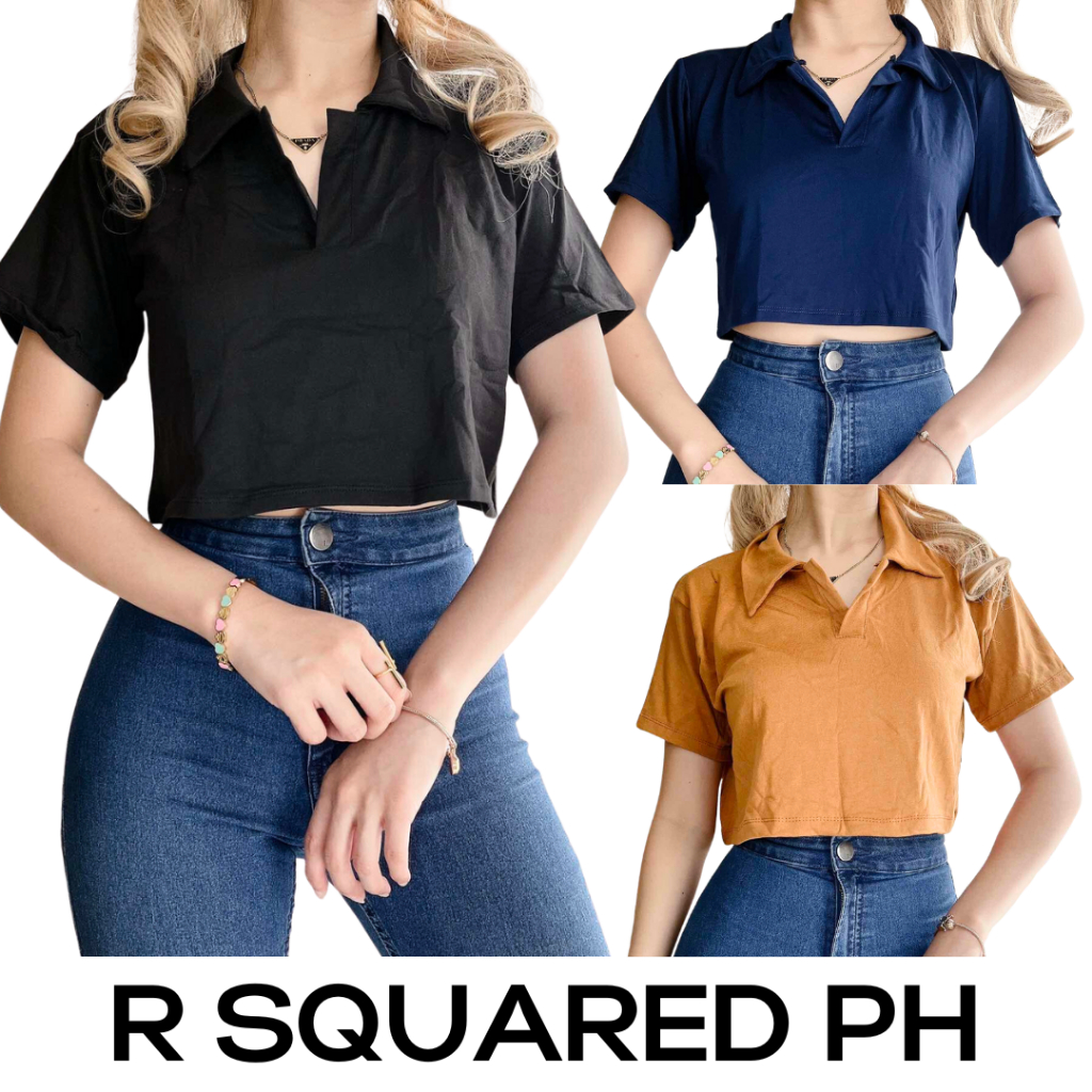 SALE! XS to 3XL COTTON Julia Collared Polo Crop Shirt Oversized Loose ...