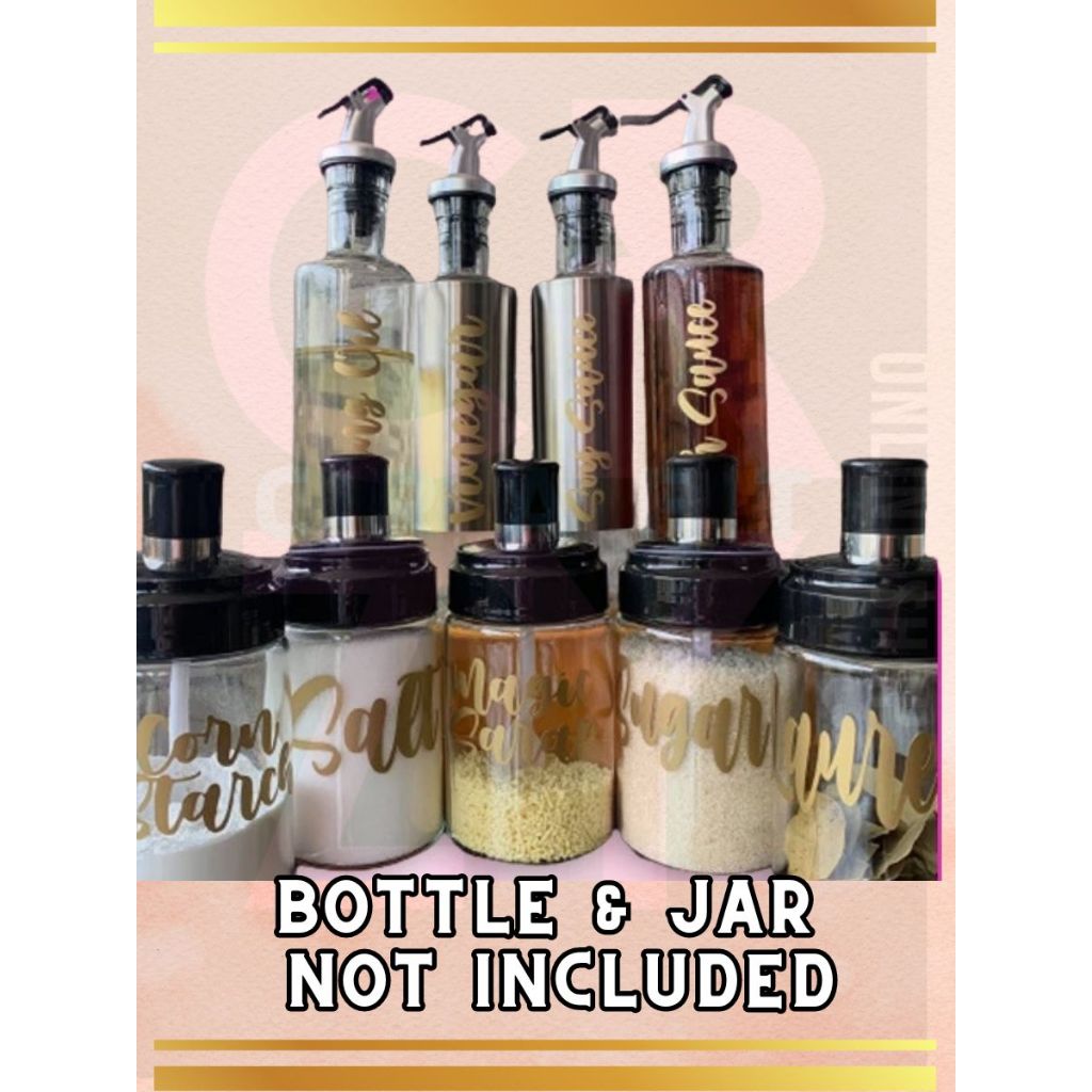 STICKER LABELS FOR CONDIMENTS GOLD/BLACK,/WHITE COLOR (bottles and jars ...