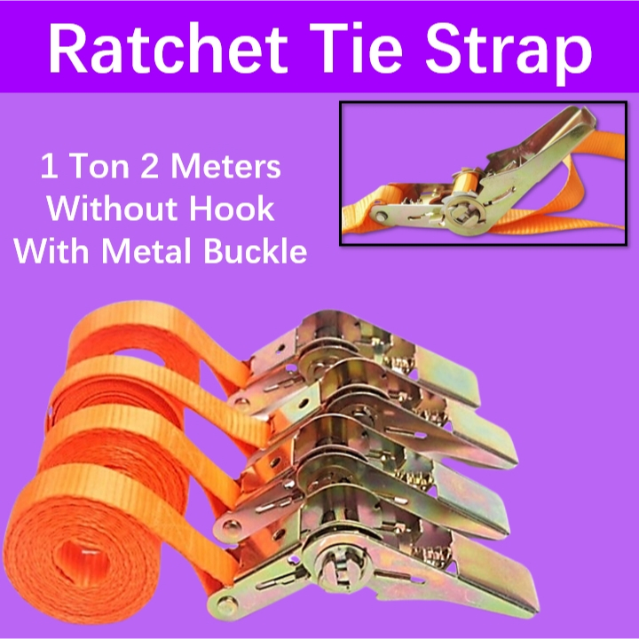 Mago 1 Ton 2 Meters Ratchet Tie Down Cargo Strap Luggage Lashing Strap ...
