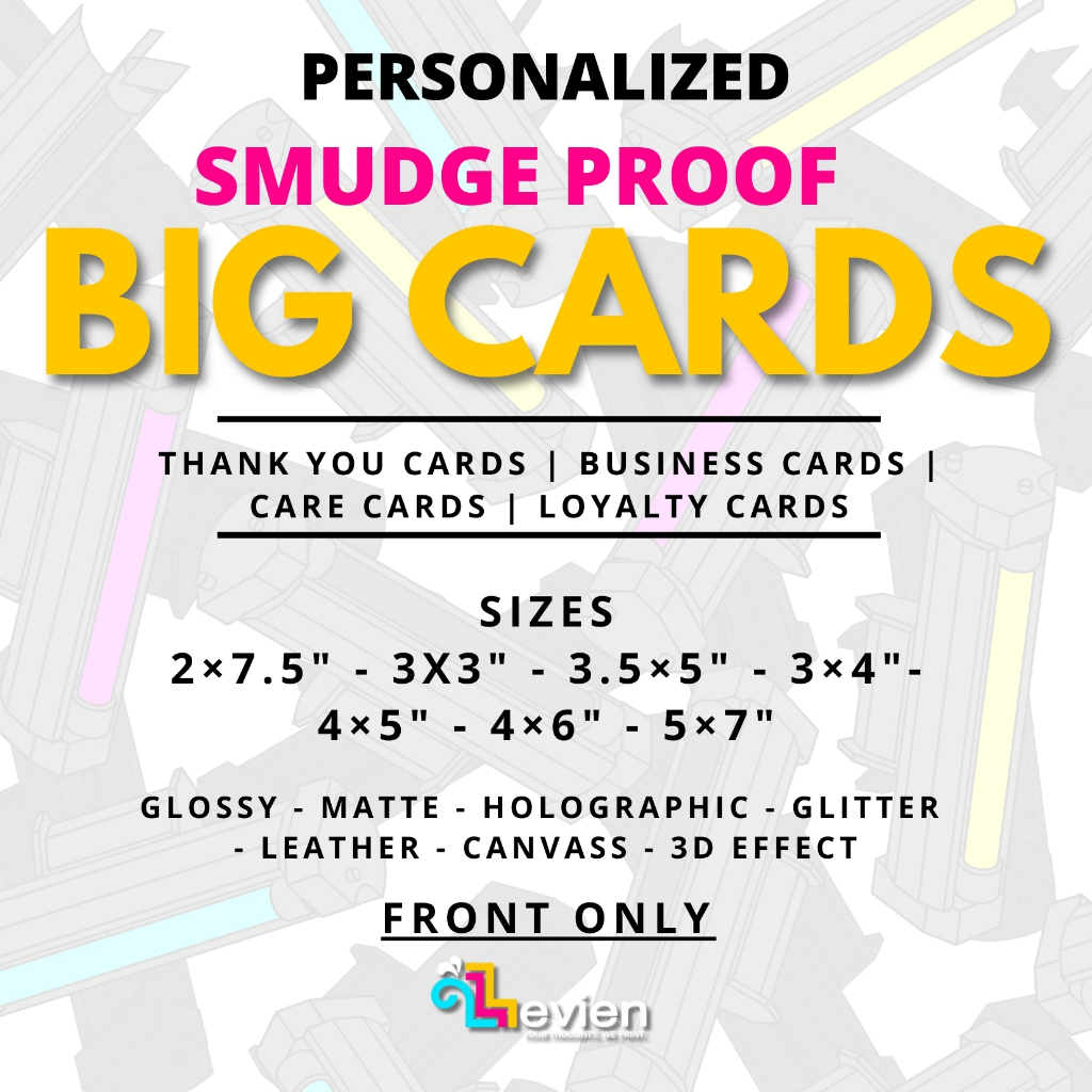 Levien Big Size Laminated Cards Max 5r 5x7 Personalized Customizable ...