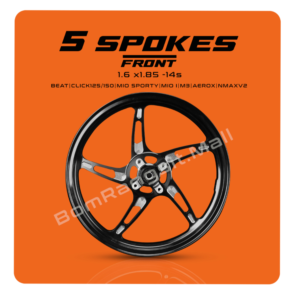 Bom Rangsit Bomx Luna Mags Cnc X14s 5 Spokes Motorcycle Accessories