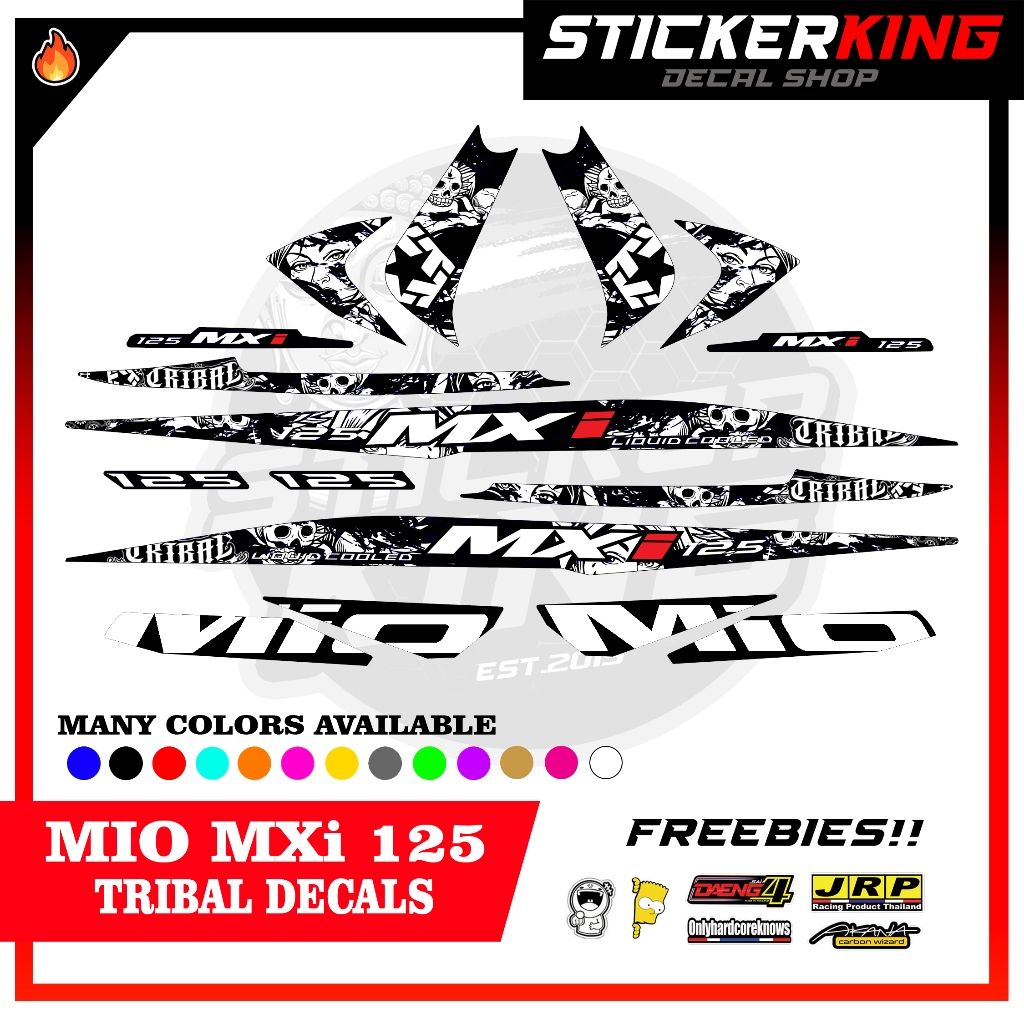 Mio MXi 125 Tribal Decals with Freebies Stickers Thailand Malaysian Indo Laminated Waterproof ...