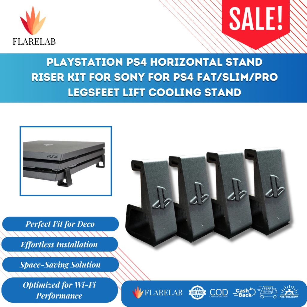 Playstation Ps4 Horizontal Stand Riser Kit | Fhat | Slim | Pro ...
