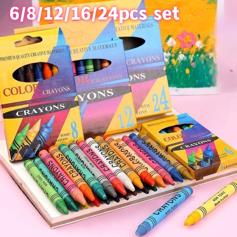 6/8/12/16/24pc Set Generic Crayon Crayons Set School Supplies Art ...