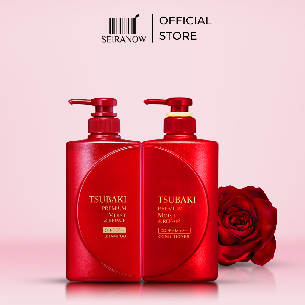 TSUBAKI Premium Moist & Repair Shampoo and Conditioner - 490ml Pump ...