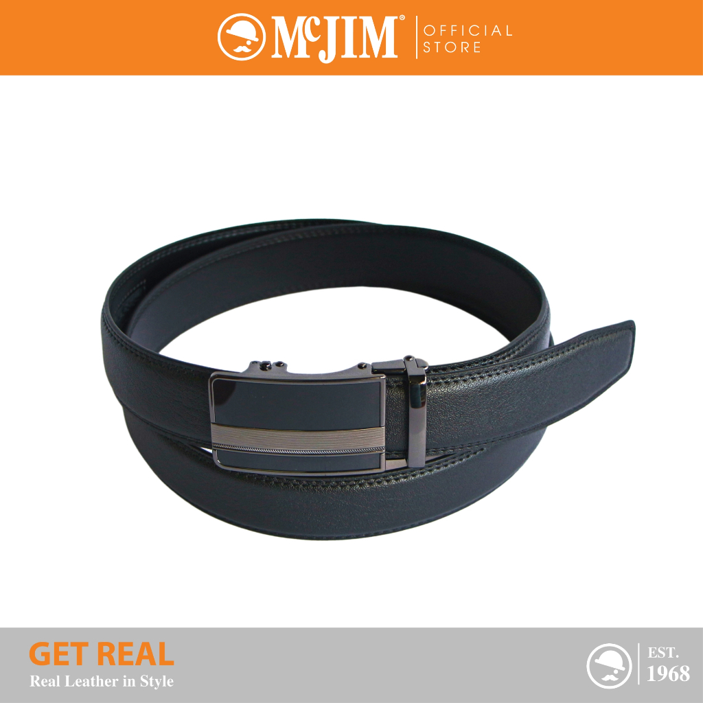 MJ by Mc Jim Autolock Leather Belt (Assorted Buckle) | Shopee Philippines