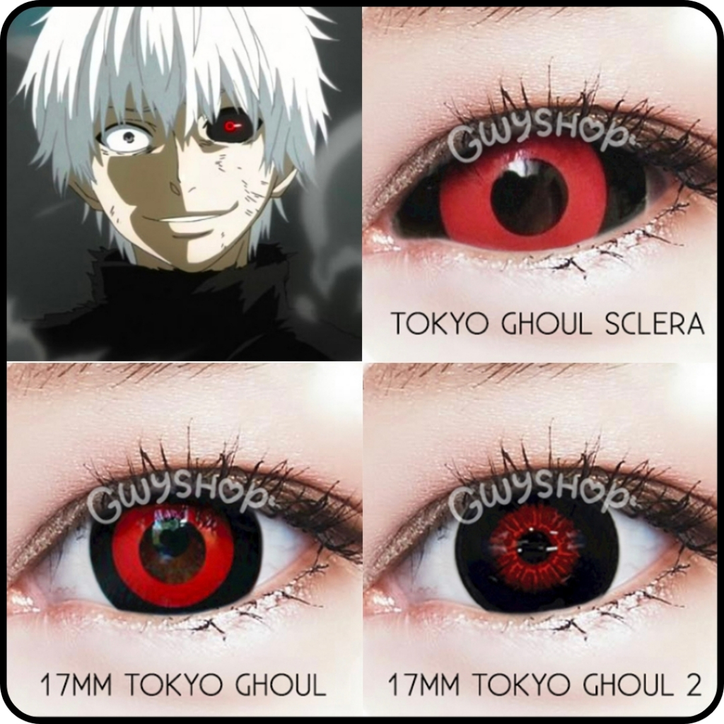 [Gwyshop] 1 Year 17mm 22mm SCLERA TOKYO GHOUL Silicone Hydrogel Cosplay ...