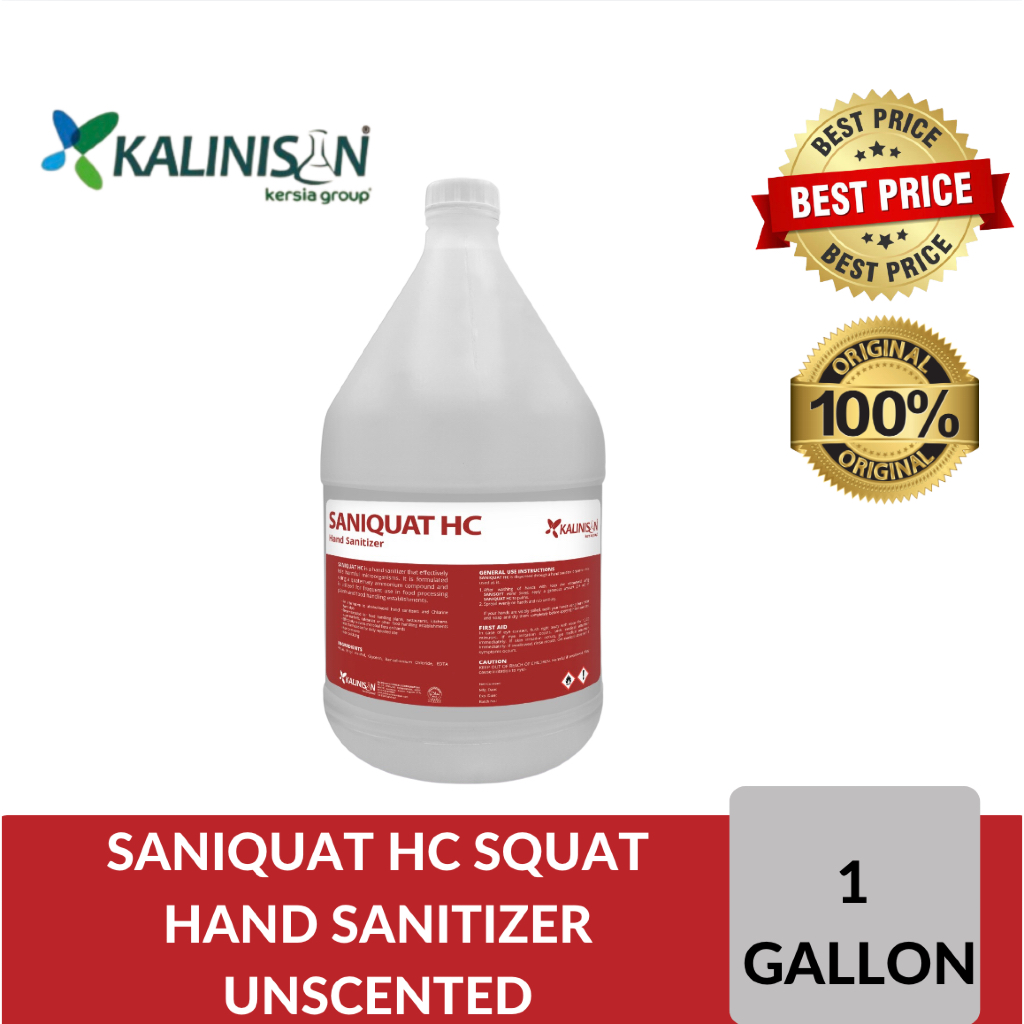 Kalinisan Saniquat HC Quat Hand Sanitizer Unscented 1 Gallon | Shopee ...