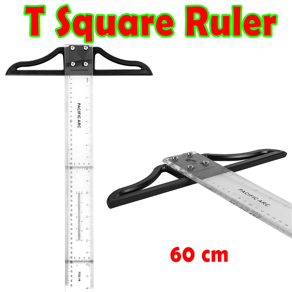 60cm T Square Ruler,Acrylic Transparent T-Ruler for Drafting ...