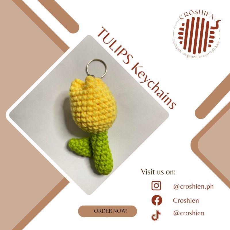 Croshien | Crochet Stuffed Tulip Flower Keychain | Shopee Philippines