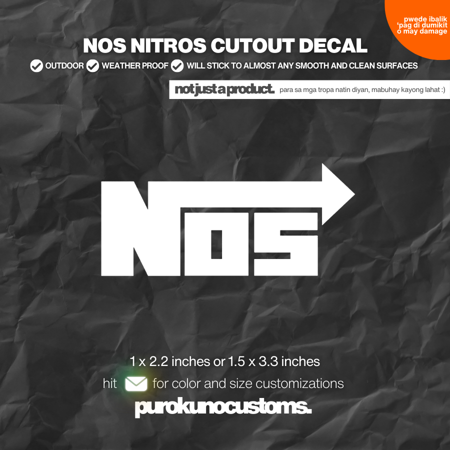 NOS NITROS CUTOUT DECAL STICKER | Shopee Philippines