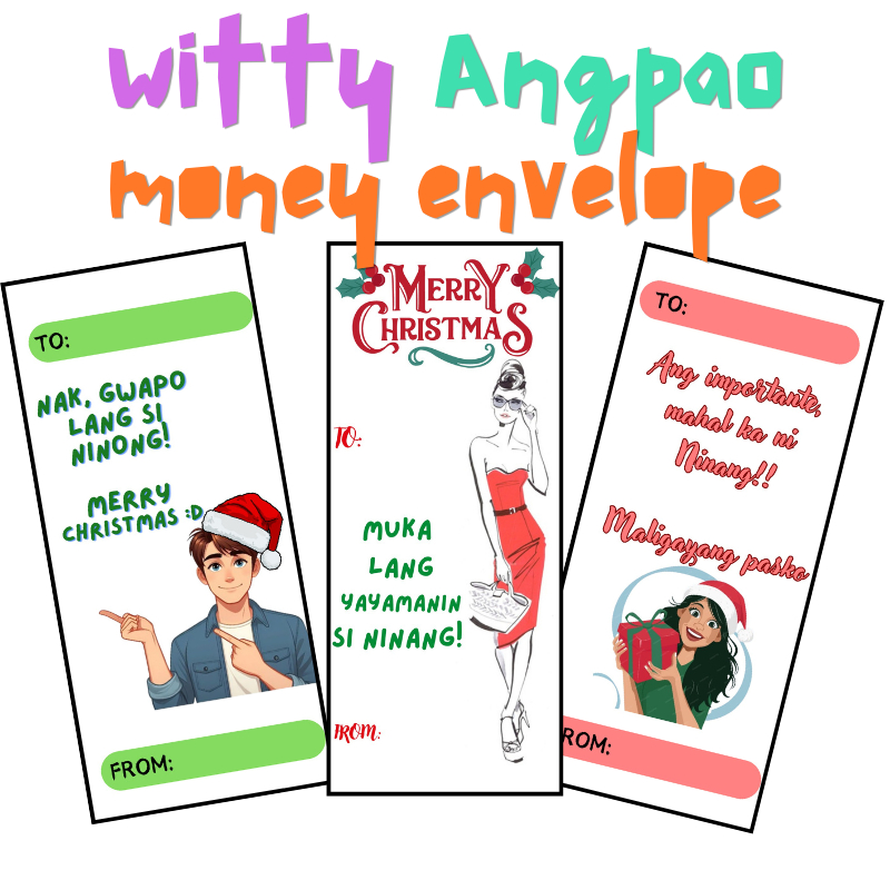Personalized Witty ampao, angpao money envelope, Christmas envelope, by ...