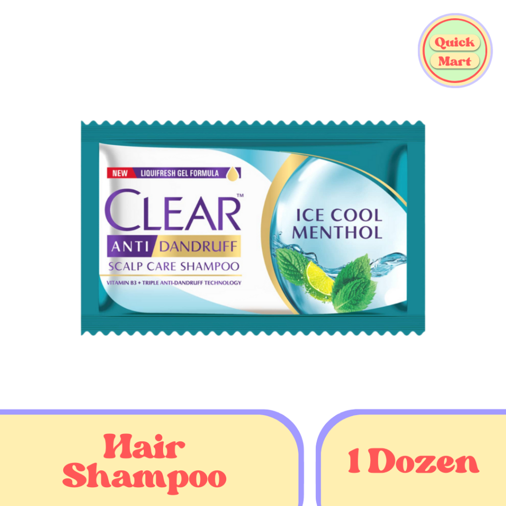 Clear Anti-Dandruff Ice Cool Menthol Shampoo 10ml (11+1 Sachets ...