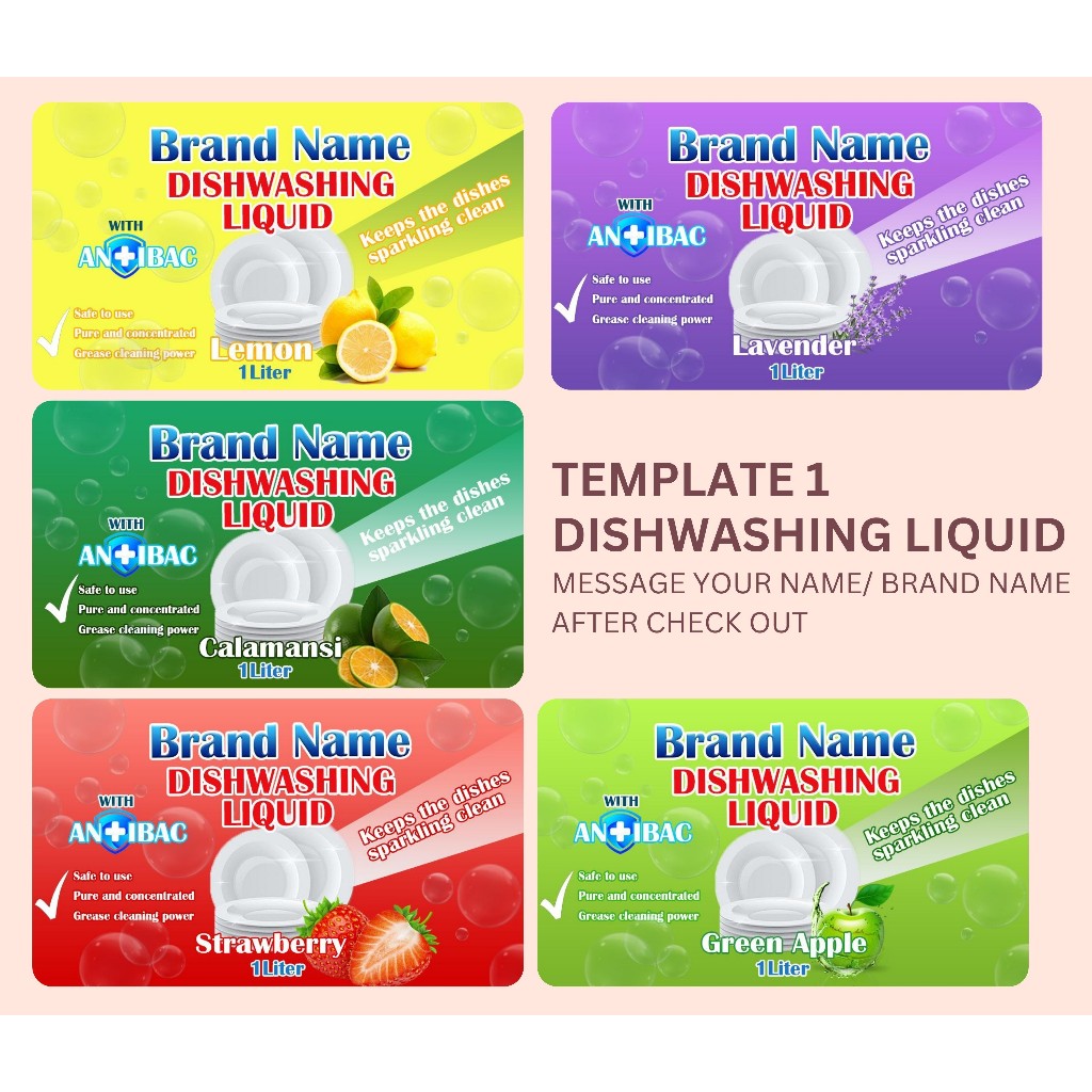 50PCS DISHWASHING LIQUID STICKER LABEL | Shopee Philippines